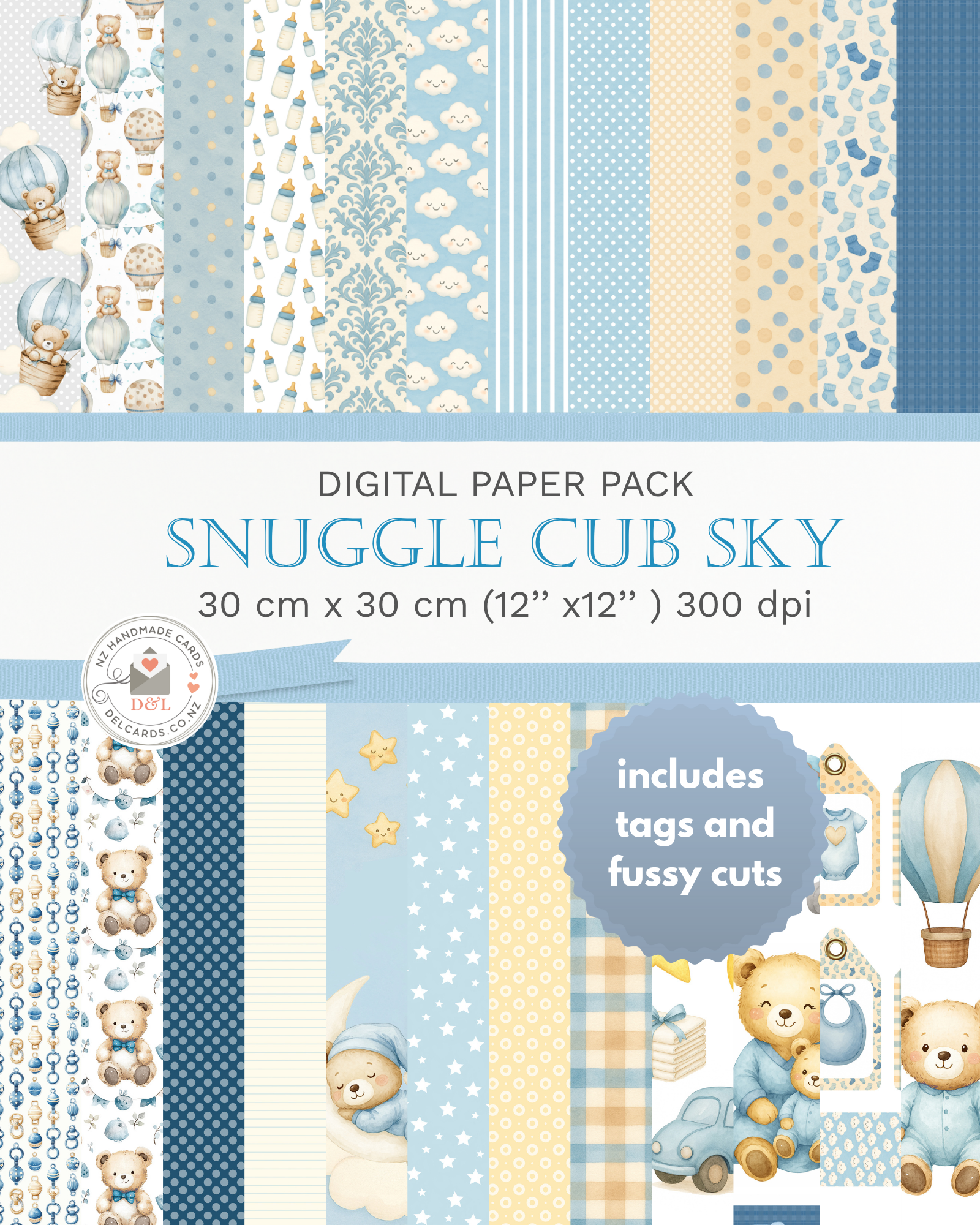 Digital Scrapbooking Papers NZ - Instant Download – Del Cards NZ